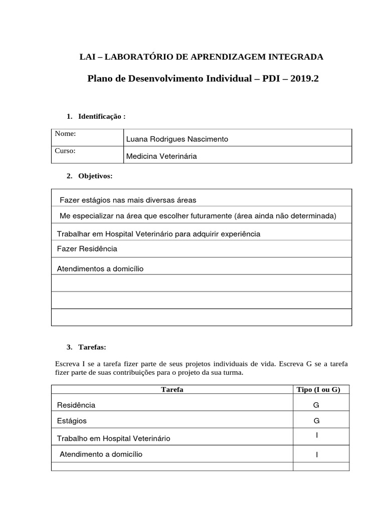 Modelo PDI | PDF | Medicina Veterinária | Motivação