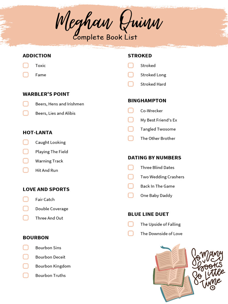 Meghan Quinn Books in Order Checklist | PDF