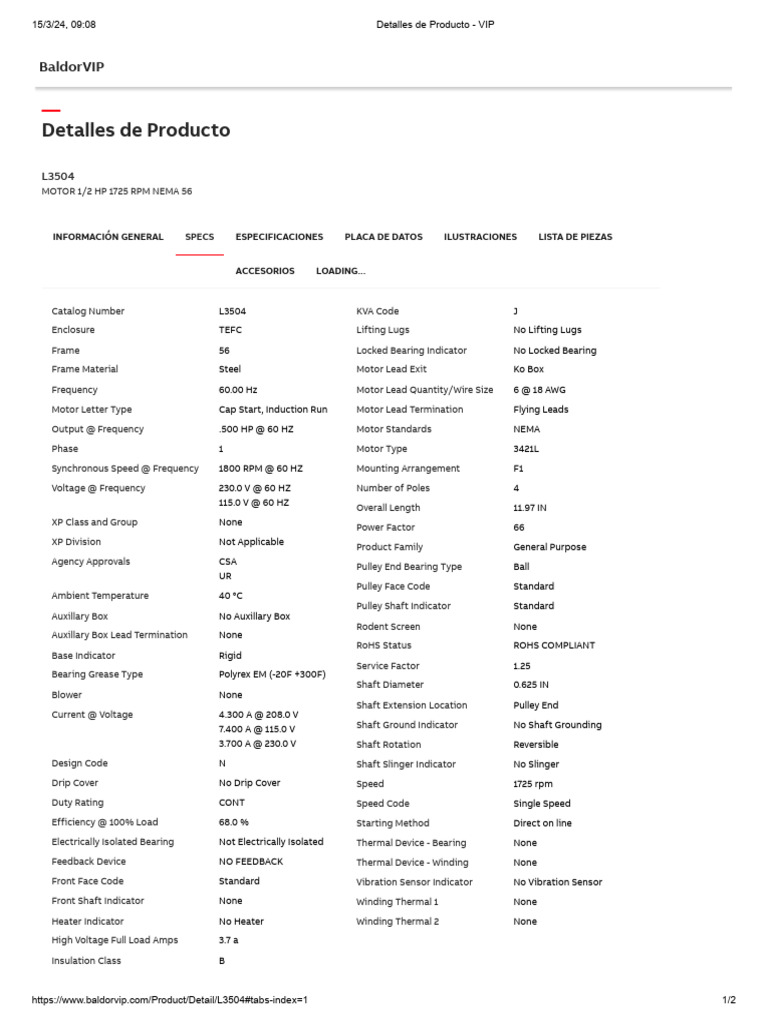 6.-Detalles de Producto - VIP | PDF | Electric Motor | Bearing (Mechanical)