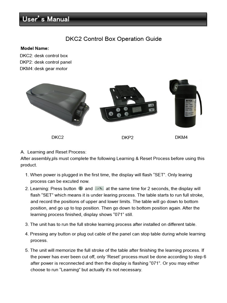 DKC2 Control Box User Manual | PDF | Manufactured Goods | Computing