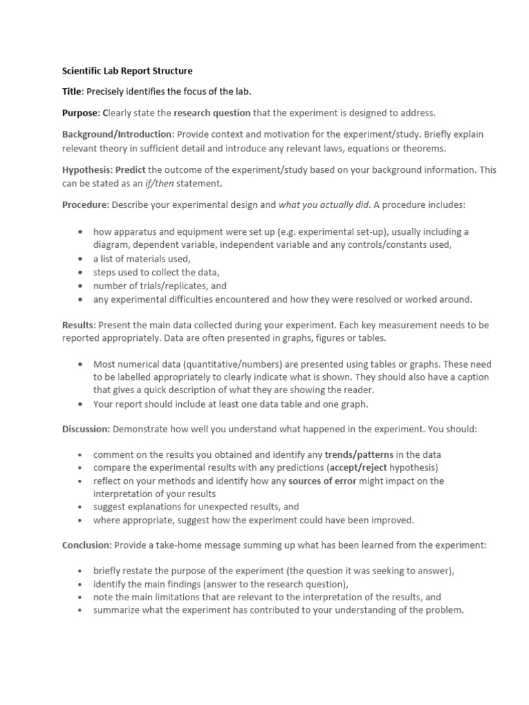 Lab Report Guidelines | PDF | Experiment | Cognition