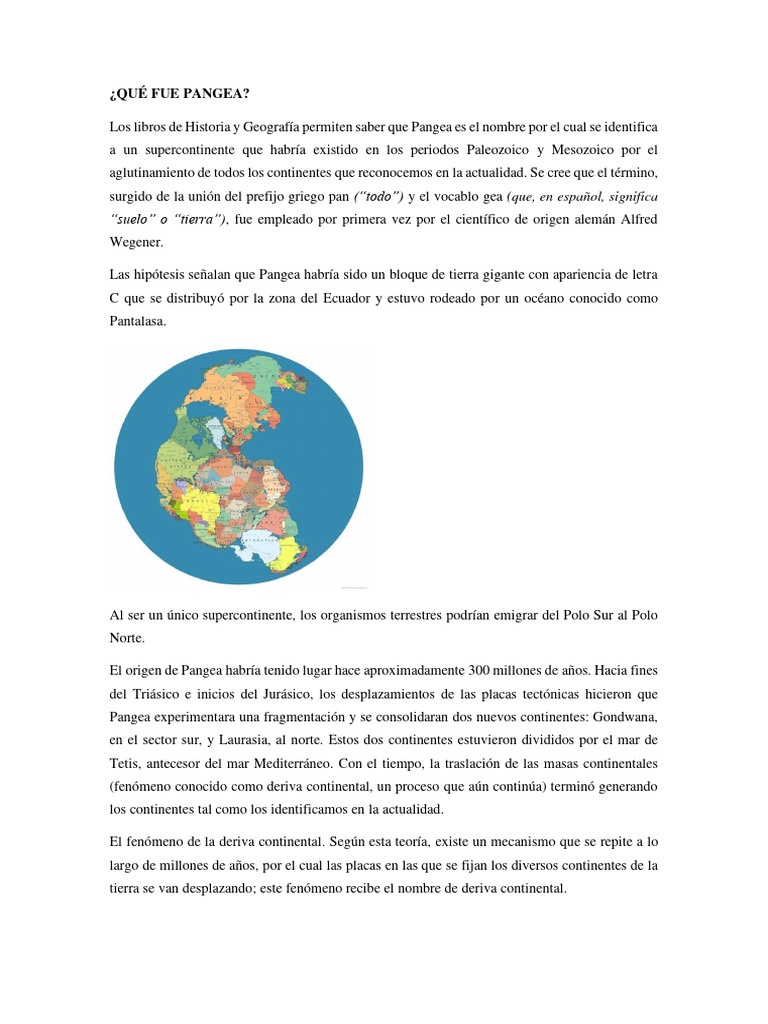 QUÉ FUE PANGEA | PDF | Continente | Ciencias de la Tierra