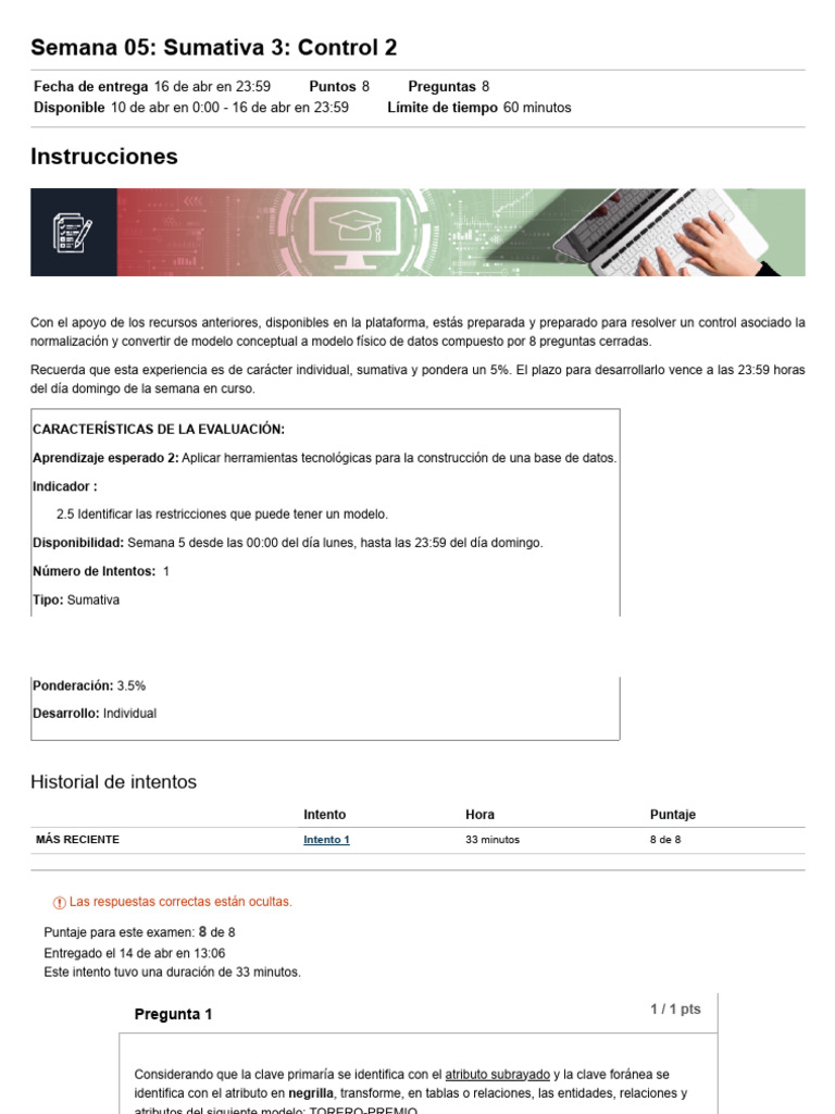 Semana 05 - Sumativa 3 - Control 2 - BASE DE DATOS | Descargar gratis PDF | Base de datos ...