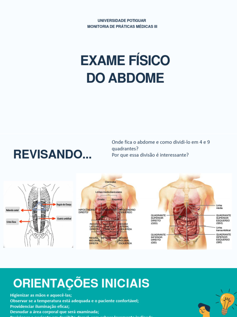Exame Físico do Abdome | PDF | Fígado | Abdômen