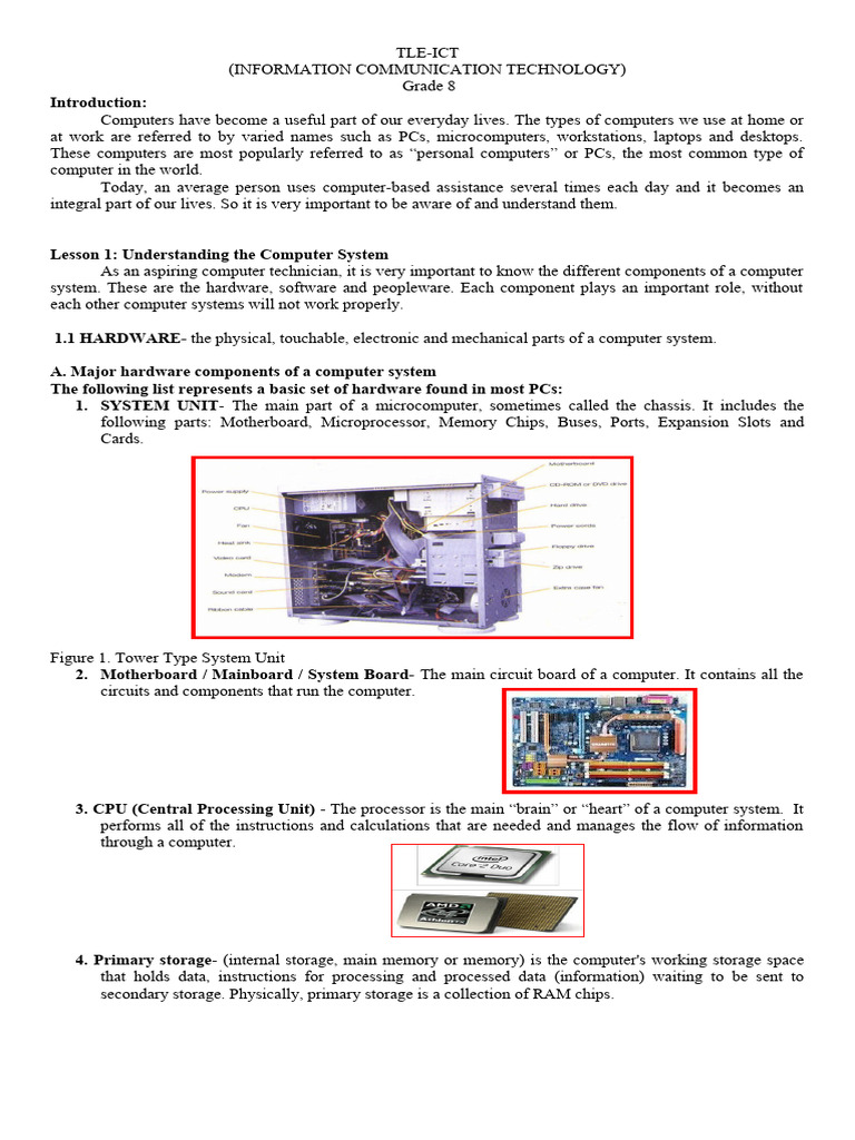 Computer Hardware Servicing | PDF | Computer Data Storage | Computer Hardware