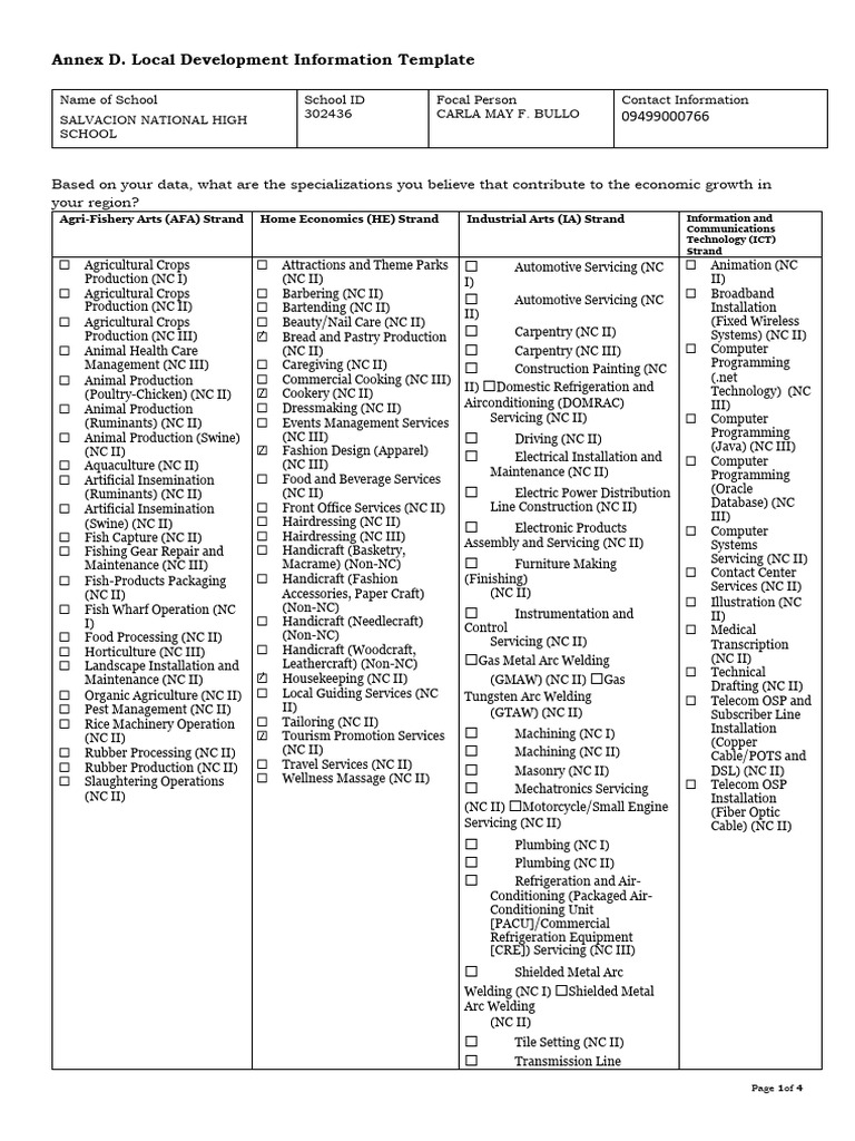 Annex D. Local Development Template - 02.10.23 | PDF | Welding ...
