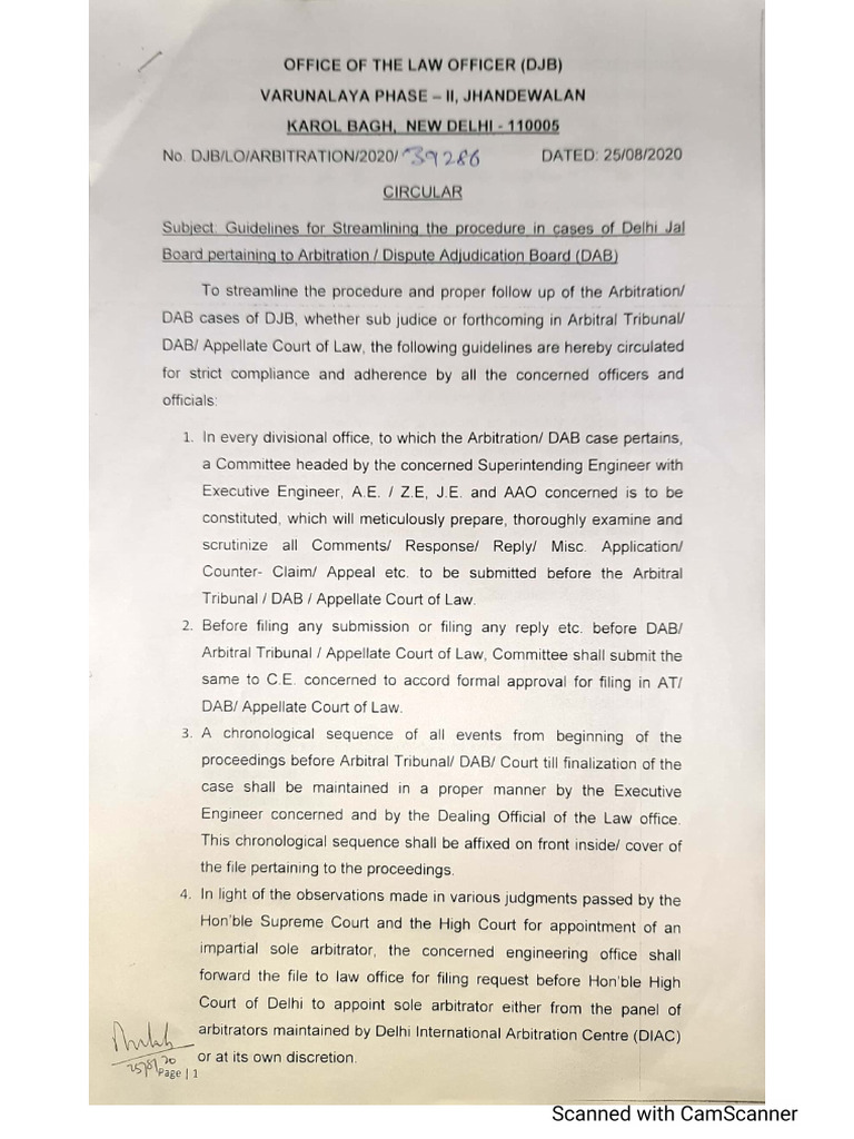 Guidelines For Streamlining The Procedure in Cases of Delhi Jal Board ...