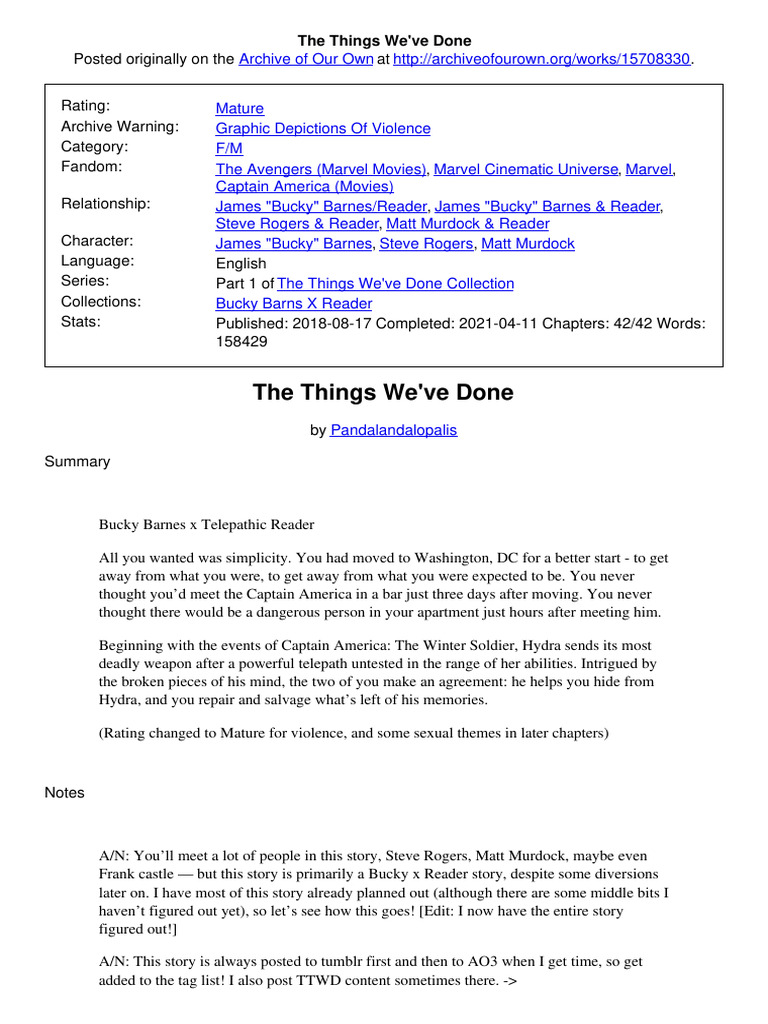 The Things Weve Done | PDF