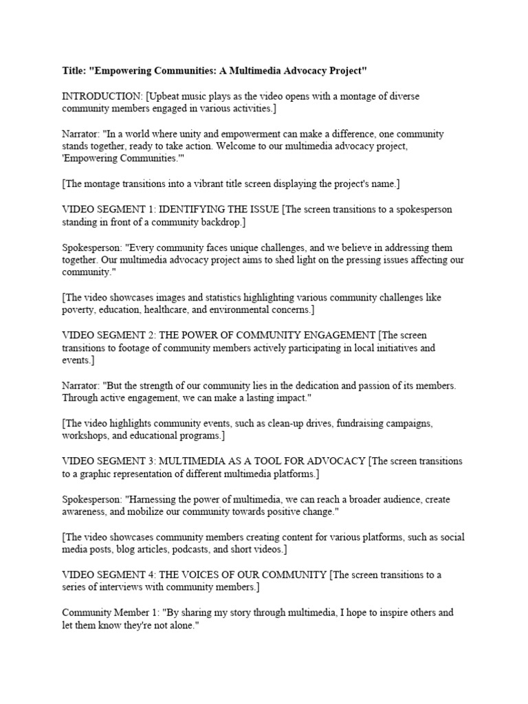 Advocacy Script | PDF | Multimedia | Empowerment