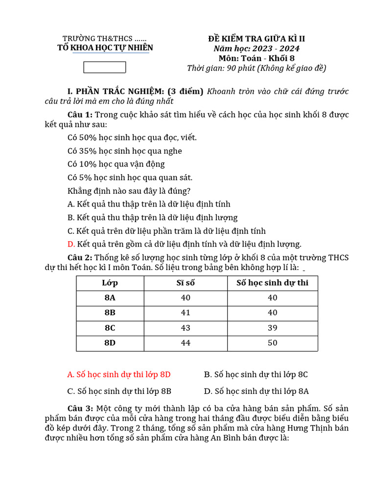 De Thi Giua Hoc Ki 2 Toan 8 CD | PDF