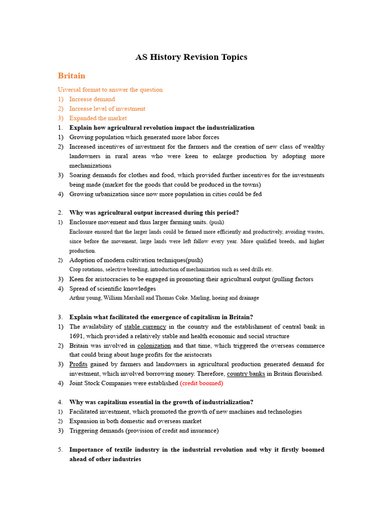 Eva Xiao As European History Revision Topics | PDF | Otto Von Bismarck ...