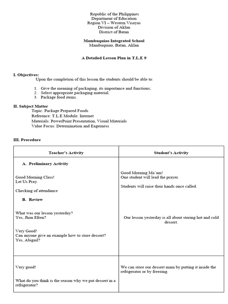 Grade 9 Lesson Plan | Download Free PDF | Packaging And Labeling | Paper
