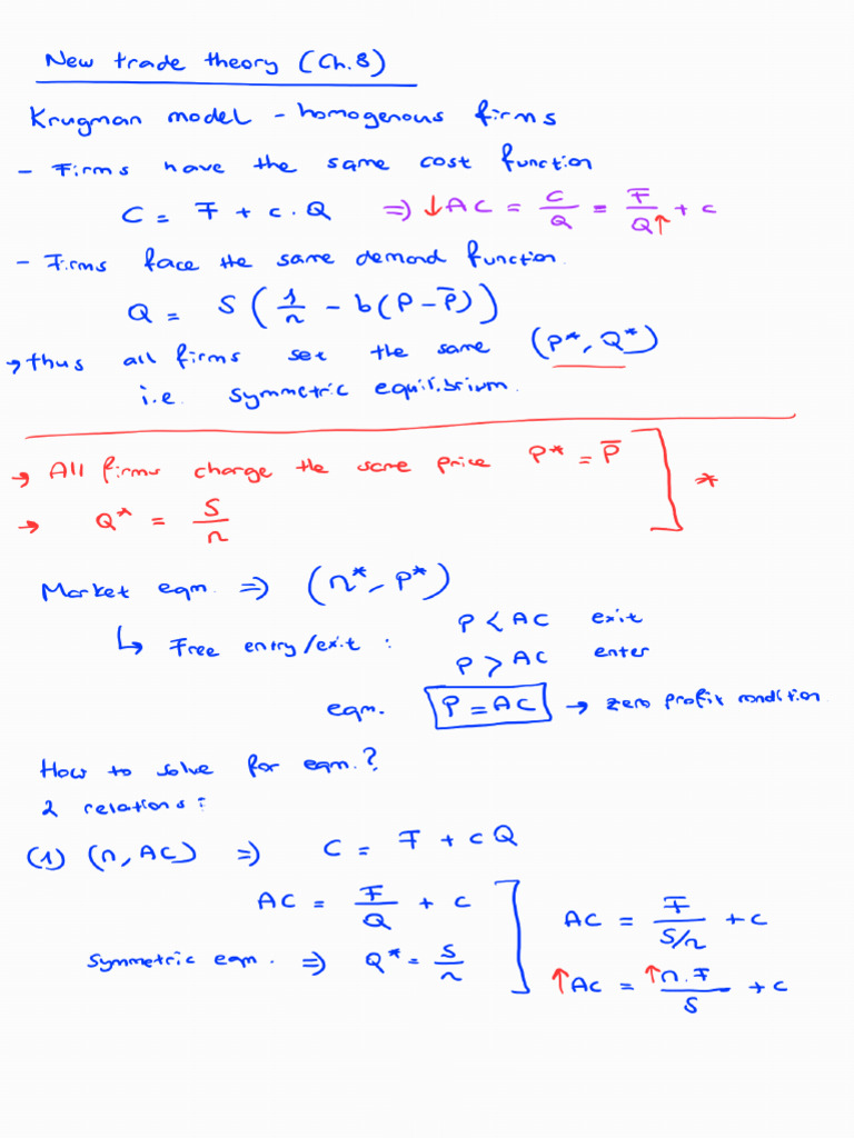 Krugman Model Notes Ch8 | PDF