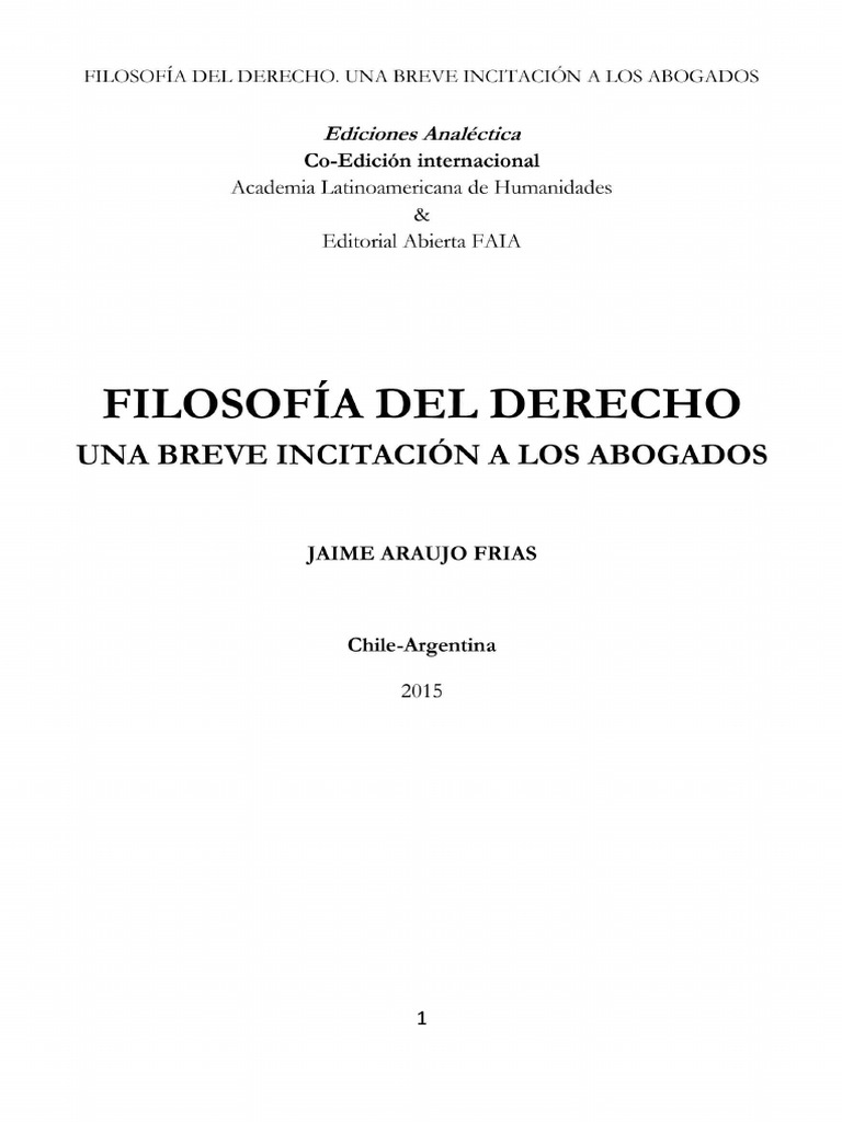 Filosofía Del Derecho Una Breve Incitac Jaime Frias | PDF | Pensamiento ...
