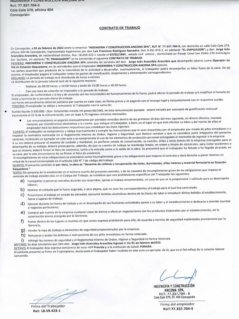 Arranque Jorge Arancibia | PDF