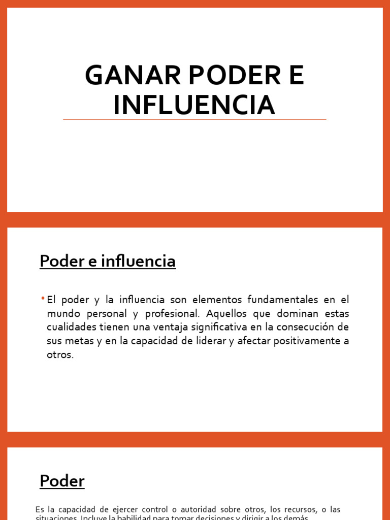 Ganar Poder e Influencia | PDF | Liderazgo | Conceptos psicologicos