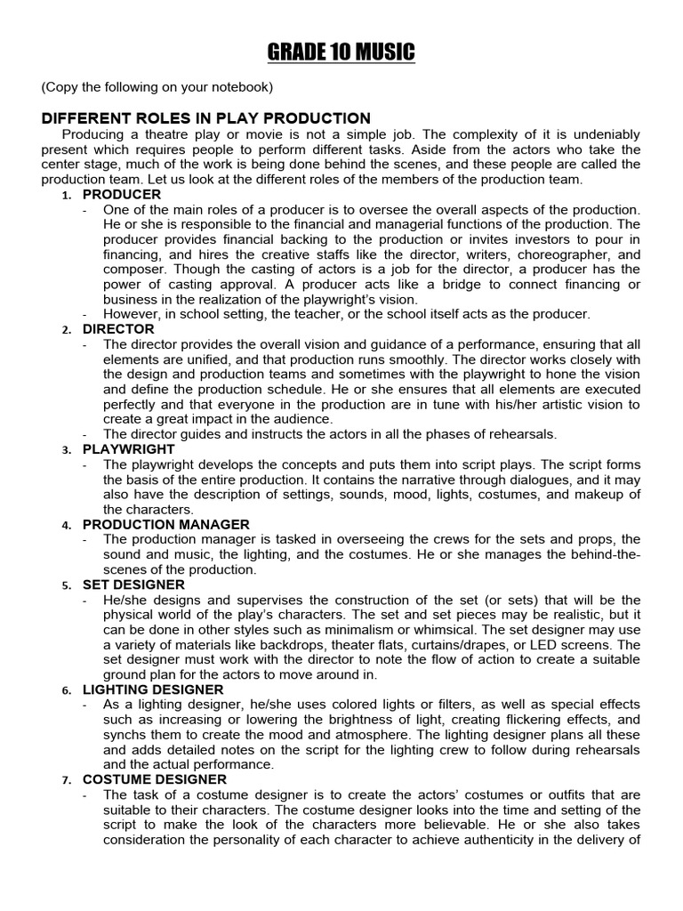 GRADE 10 MUSIC Worksheet | Download Free PDF | Composition (Visual Arts)
