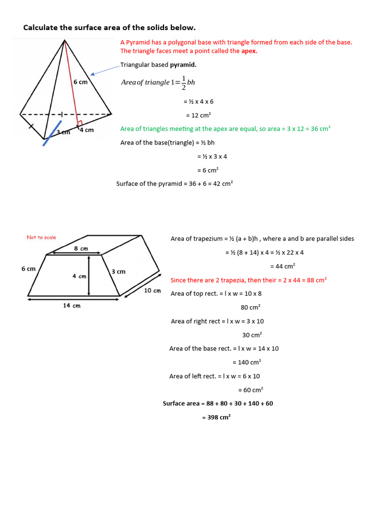 Solutions To Surface of Solids 2 - Part 2 | PDF | Area | Triangle