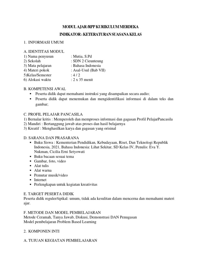 Modul Ajar Kurmer 7 | PDF