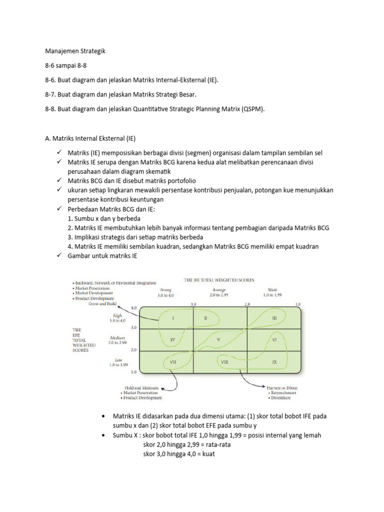 Manajemen Strategik-PPT Bu Ratih-Marirk IE, Grand Strategi, Dan QSPM ...