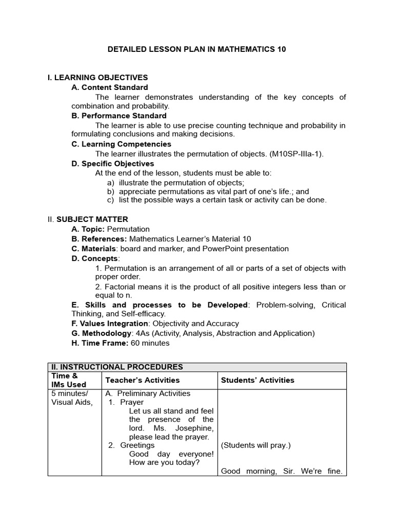 Permutation | PDF | Learning | Permutation