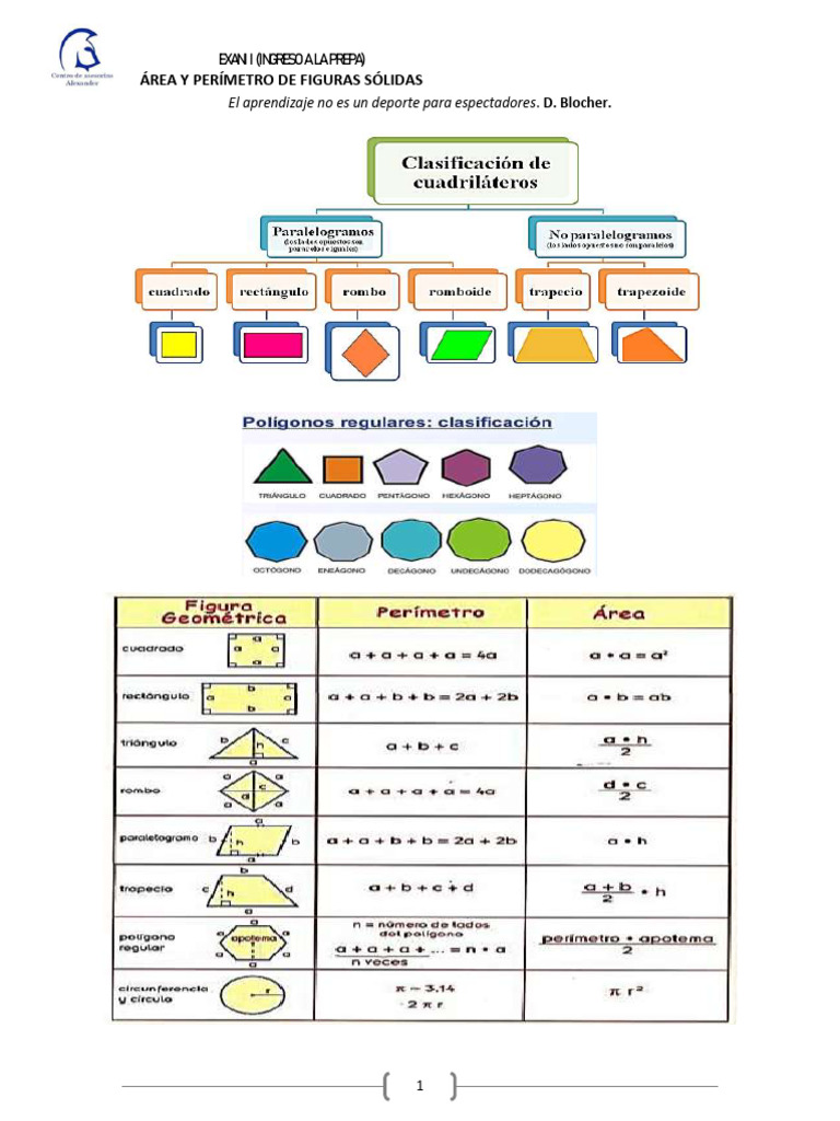 Área y perímetro de figuras sólidas | PDF | Predicado (Gramática) | Verbo