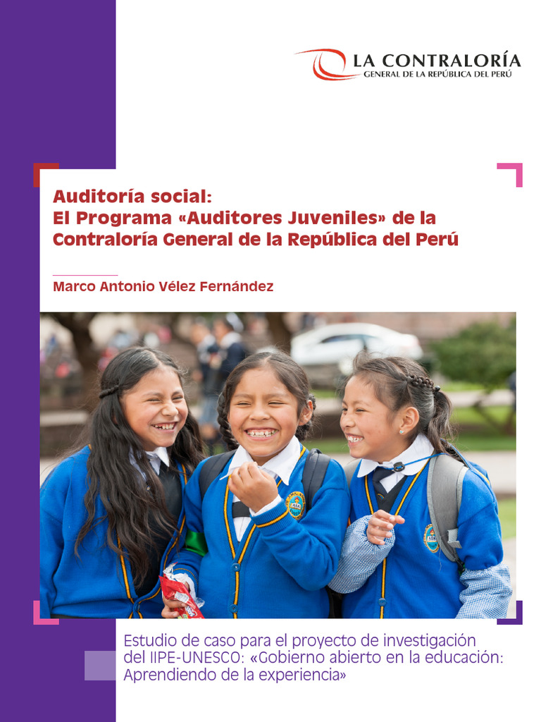 Auditoría Social - El Programa Auditores Juveniles de La Contraloría General de La República Del ...
