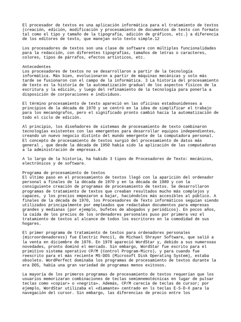 El procesador de textos | PDF | Procesador de textos | Informática