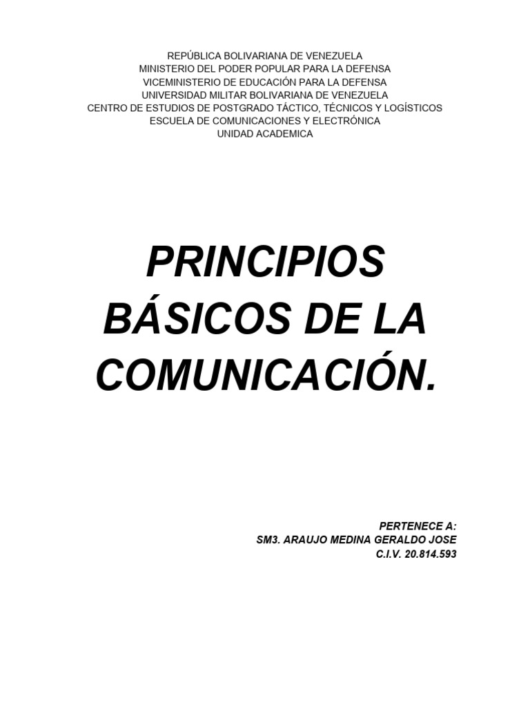 Principios Basicos De La Comunicacion Pdf Comunicación Empatía