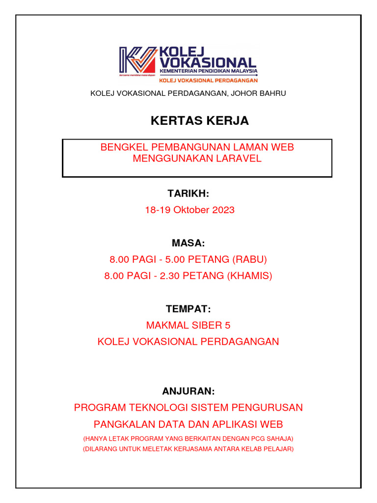 Contoh Kertas Kerja Yang Betul | PDF