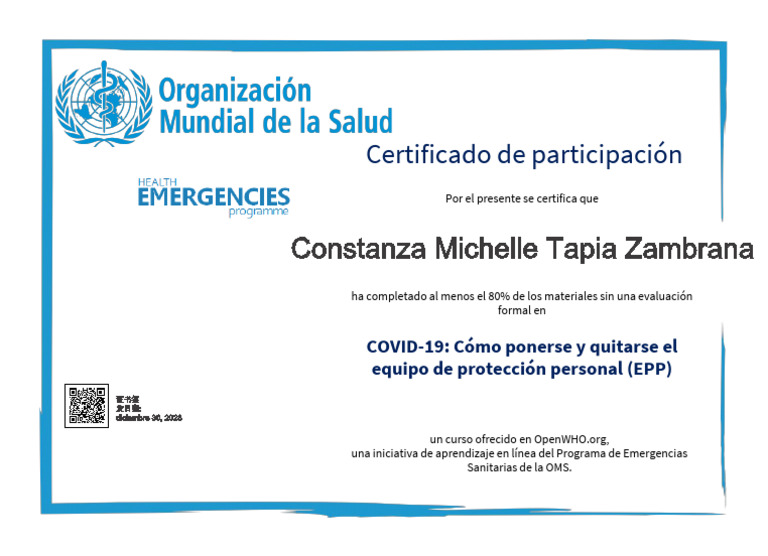 IPC PPE ES ConfirmationOfParticipation | PDF