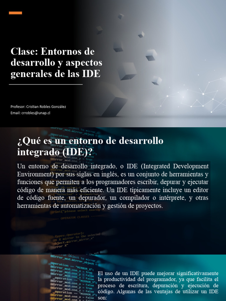 Entornos de Desarrollo y Aspectos Generales | PDF | Entorno de ...