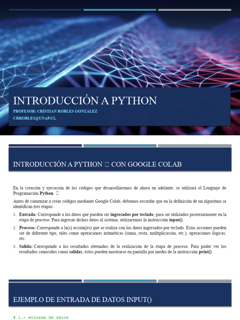 1 +Introducción+a+Python | Descargar gratis PDF | Variable (informática) | Python (lenguaje de ...