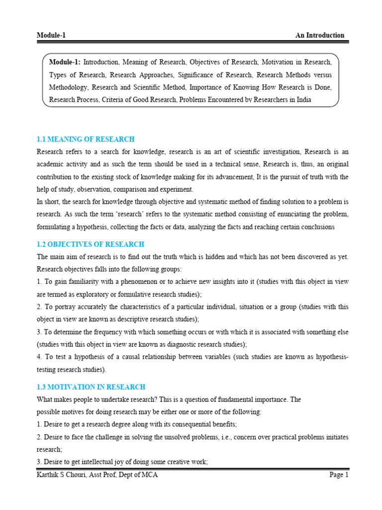 RM Mod1 | PDF | Sampling (Statistics) | Methodology