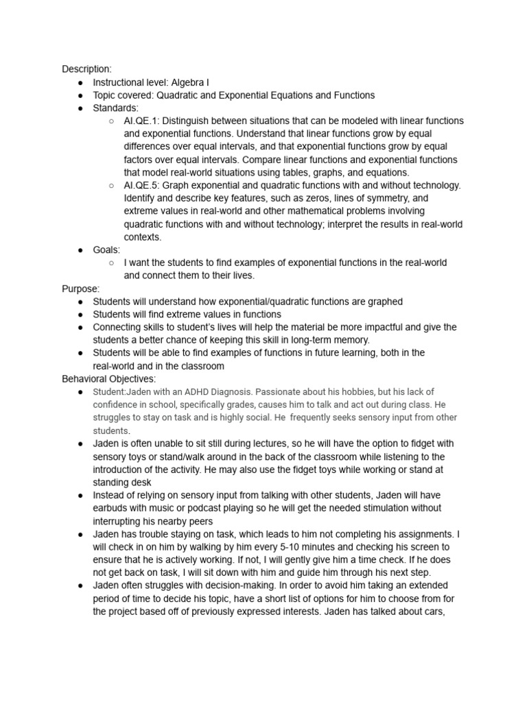 243 Lesson Plan | PDF | Function (Mathematics) | Exponential Function
