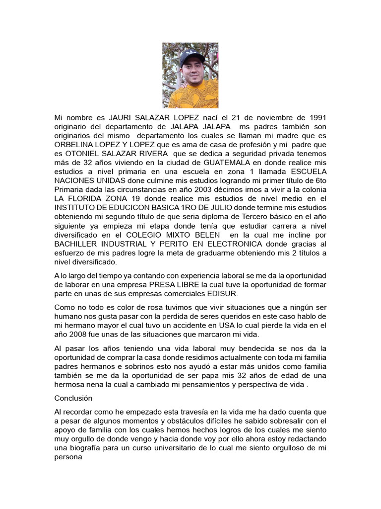 Biografía de Jauri Salazar López | PDF