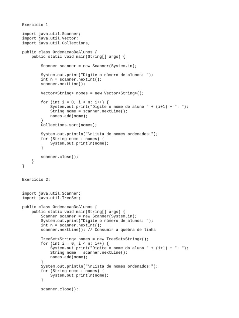 Exercicios | PDF | Software Development | Computing