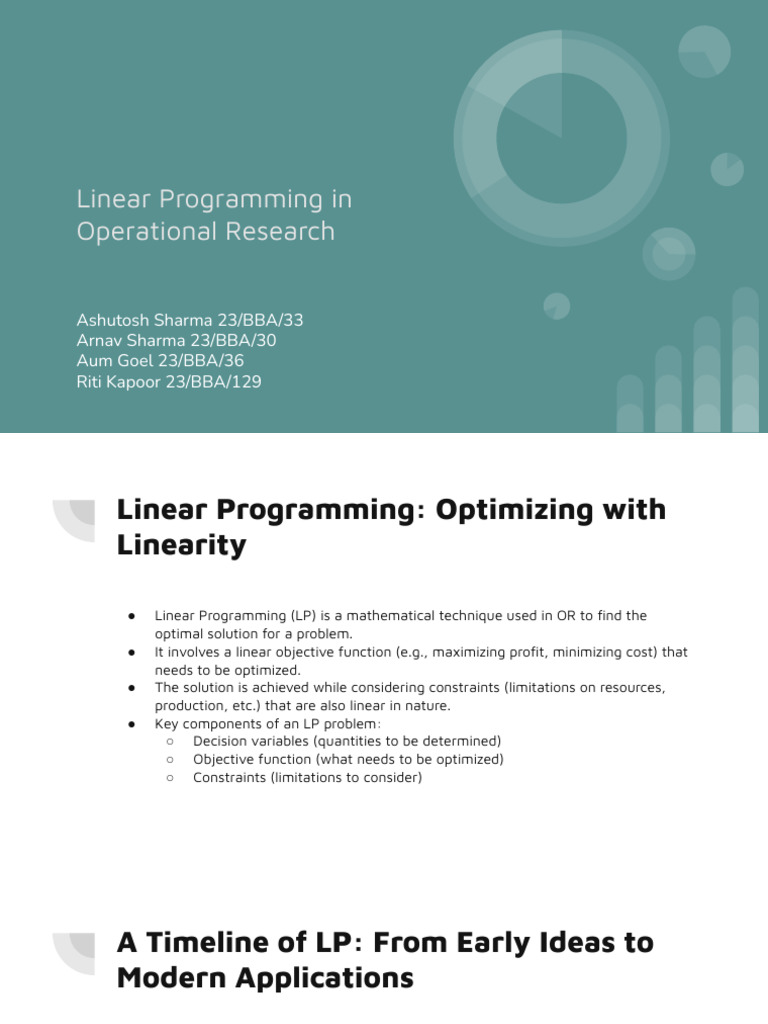 Linear Programming in Operational Research | PDF | Mathematical Optimization | Linear Programming