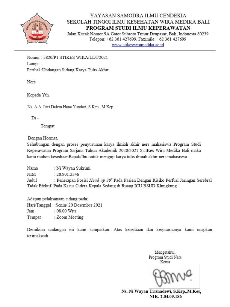 Undangan Penguji Bu Hana-1 | PDF