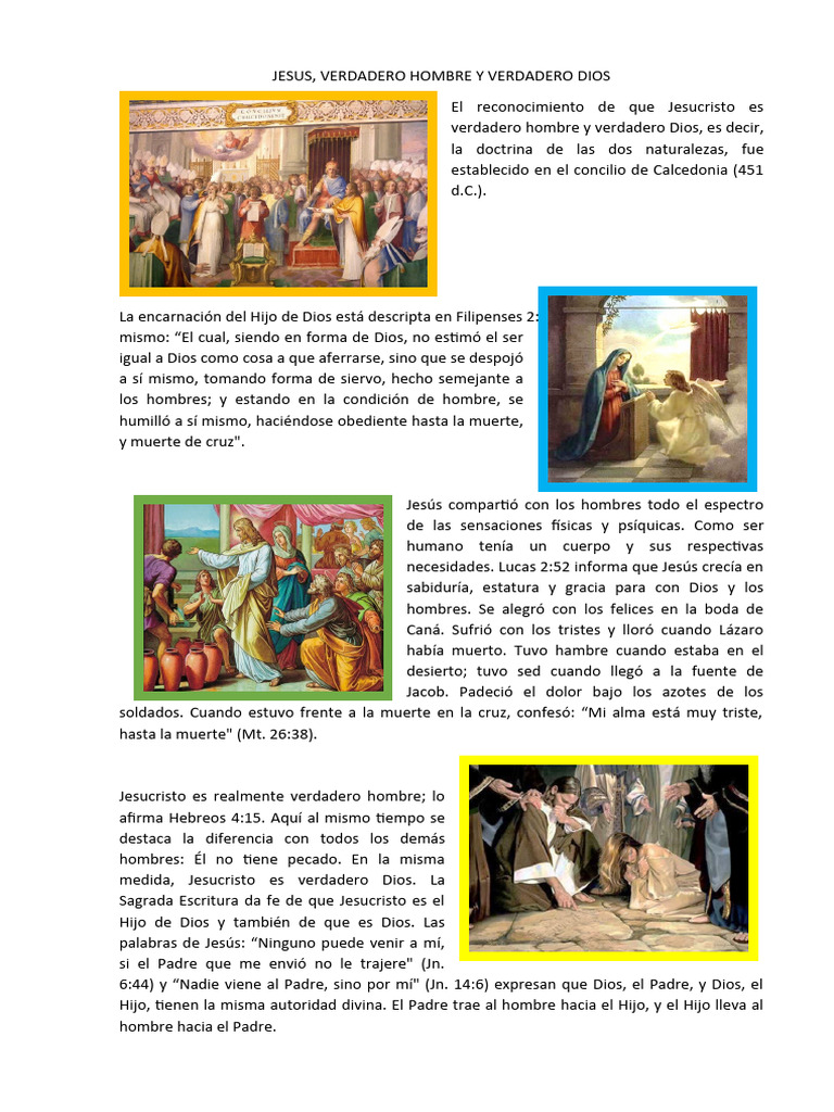 JESUS VERDADERO HOMBRE Y DIOS Docx | PDF | Jesús | Cristo (título)