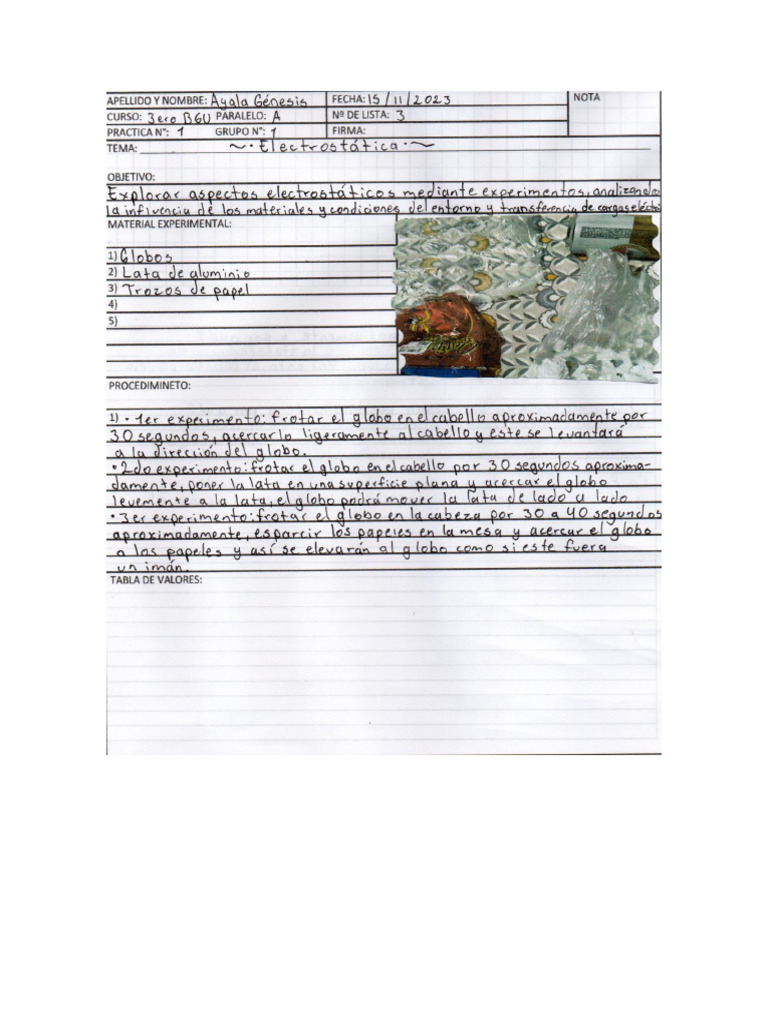 Ayala Génesis - Informe - 3ero A | PDF