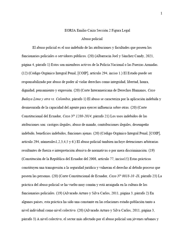 EORJ Emilio Caiza Sección 2 Figura Legal | PDF | Policía | Ecuador