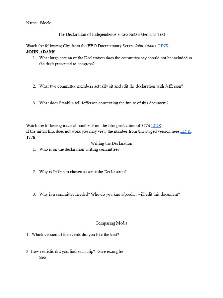 1776 John Adams Media Guide | PDF