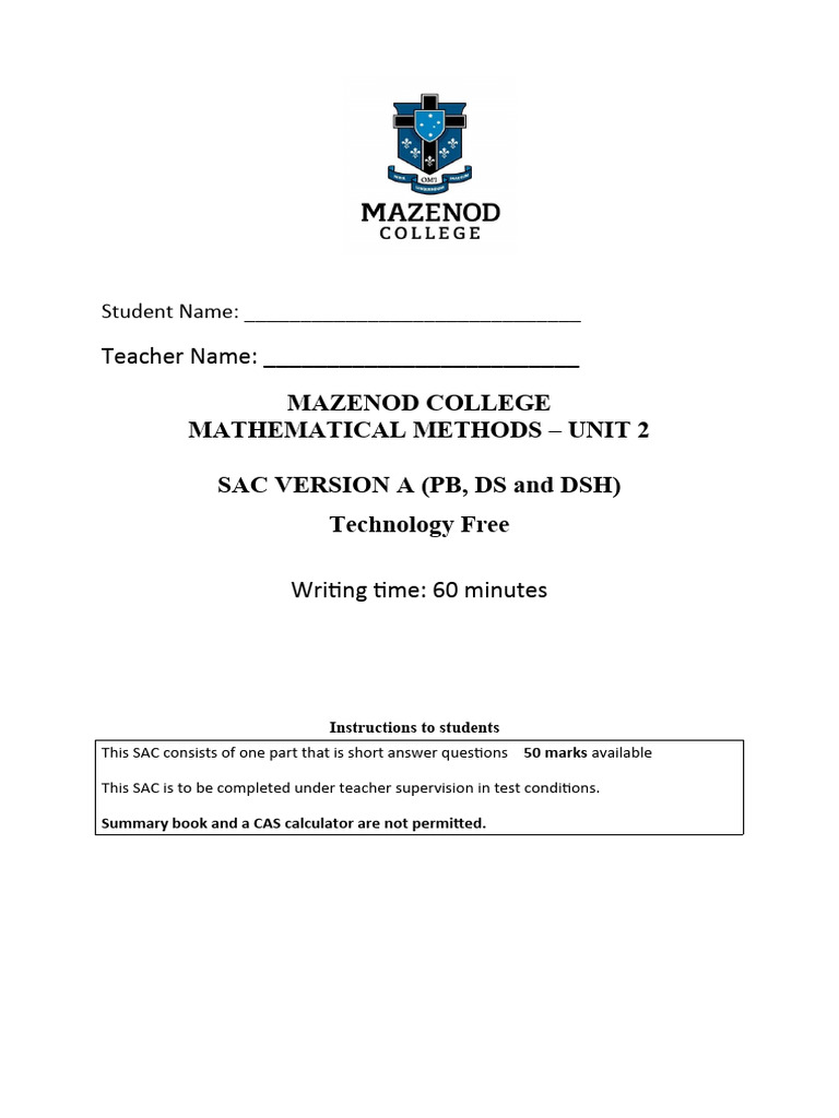 Tech Free Sac Unit 2 t3 2022 | Download Free PDF | Mathematical Objects | Mathematical Analysis
