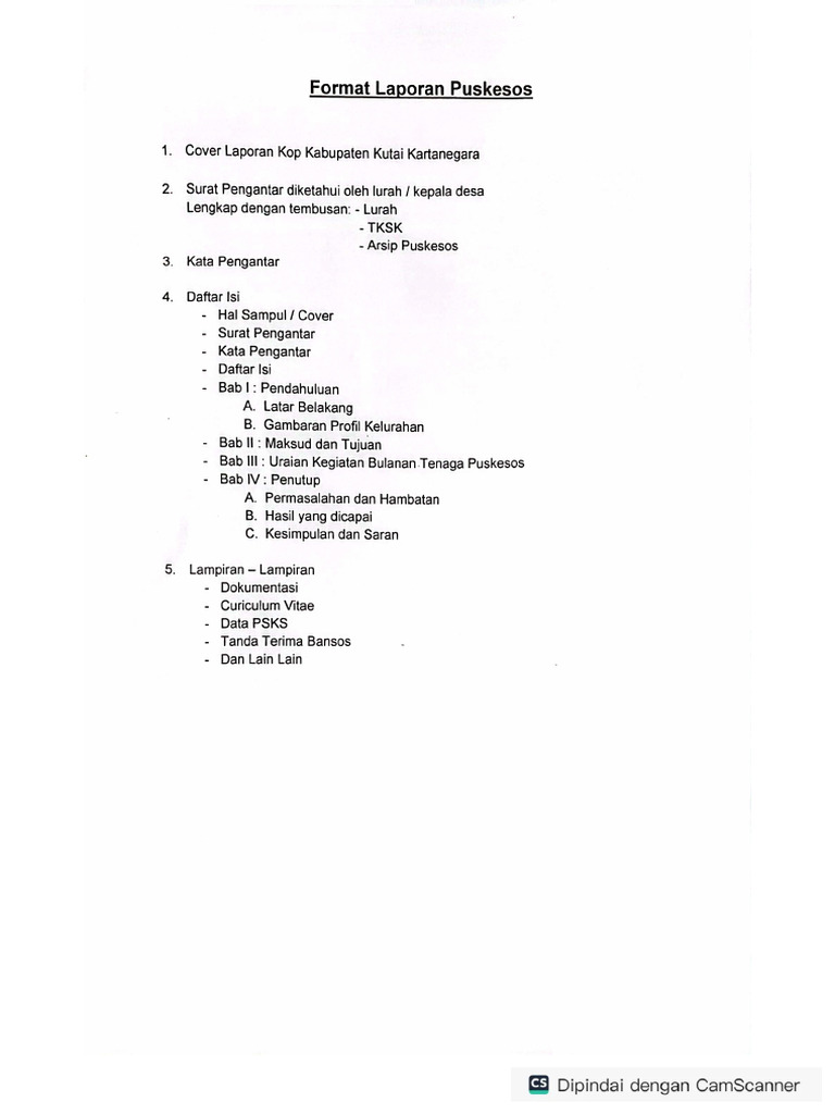Format Laporan Puskesos | PDF
