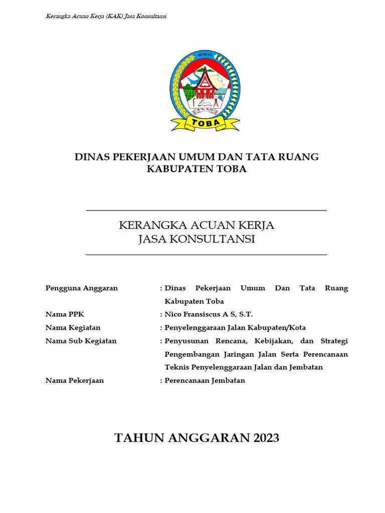 KAK Perencanaan Jembatan | PDF