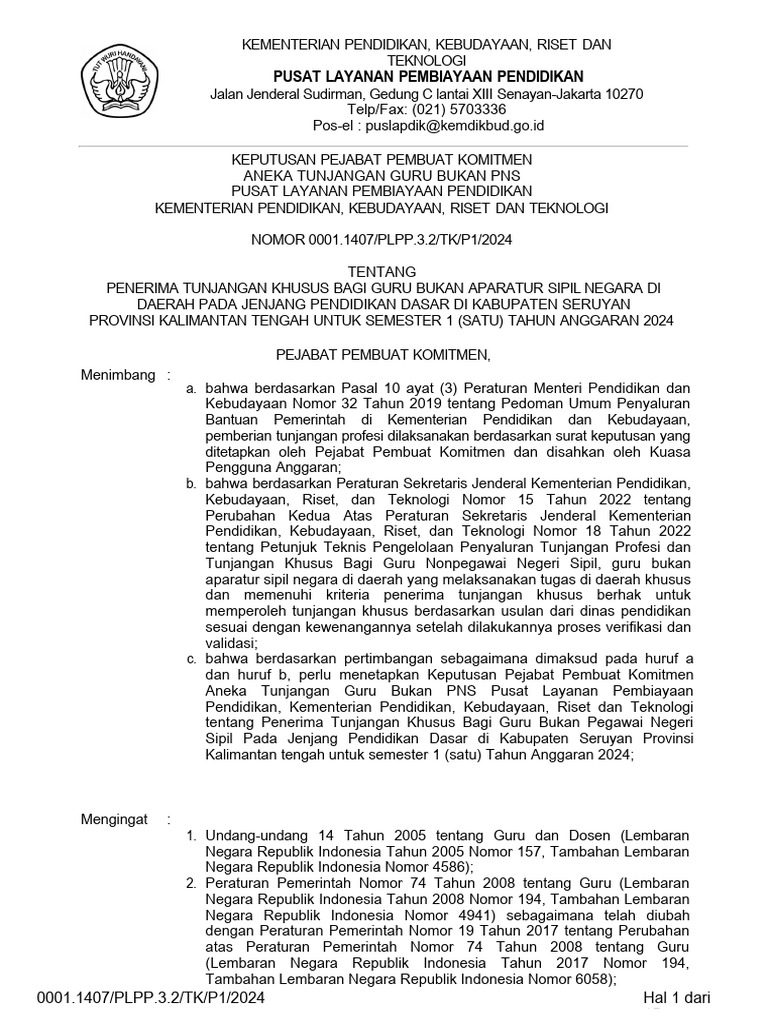 Antun-Kh-0001.1407 PLPP.3.2 TK P1 2024 | PDF | Pengelolaan Keuangan & Uang