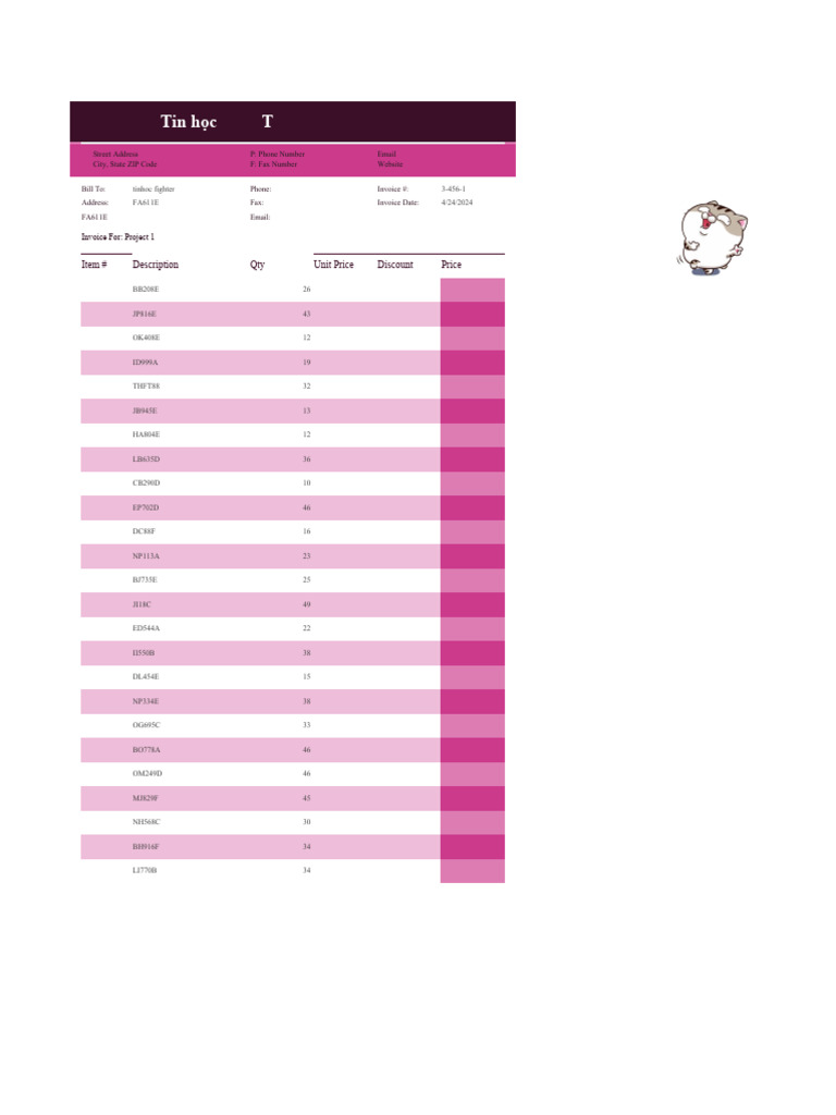 MOS - Project 7 | PDF | Invoice