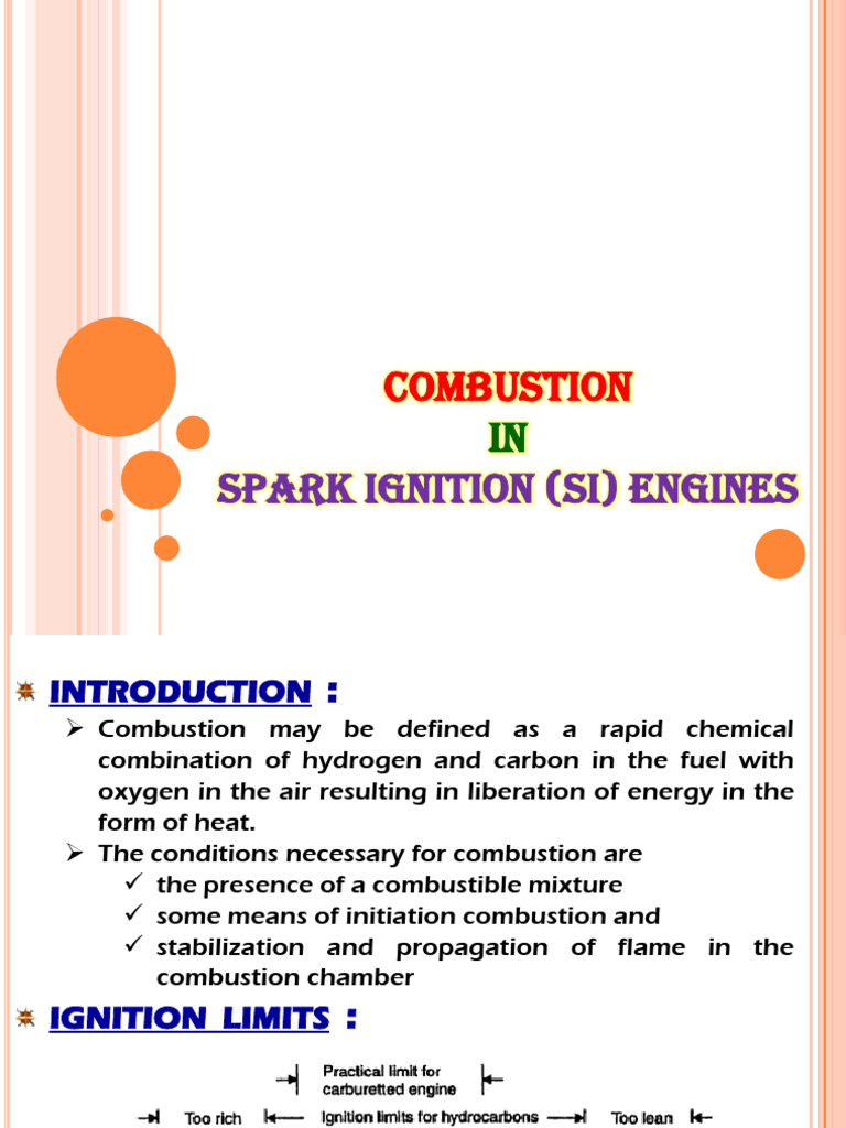 Combustion in SI Engines | PDF | Combustion | Internal Combustion Engine