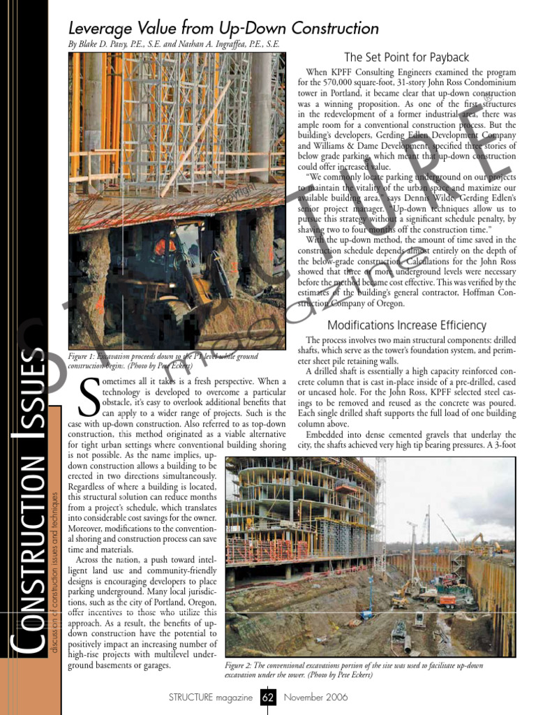 Leverage Value from Up-Down Construction | PDF | Deep Foundation | Structural Engineering